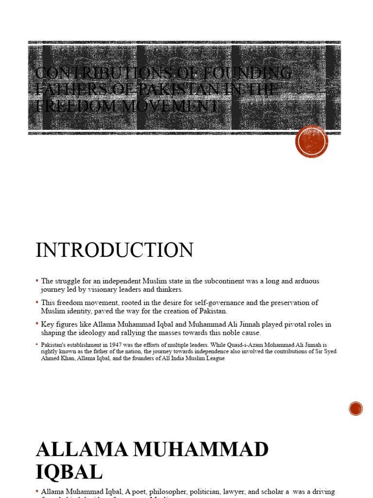 Lecture-03 (Contributions of Founding Fathers of Pakistan) | PDF ...