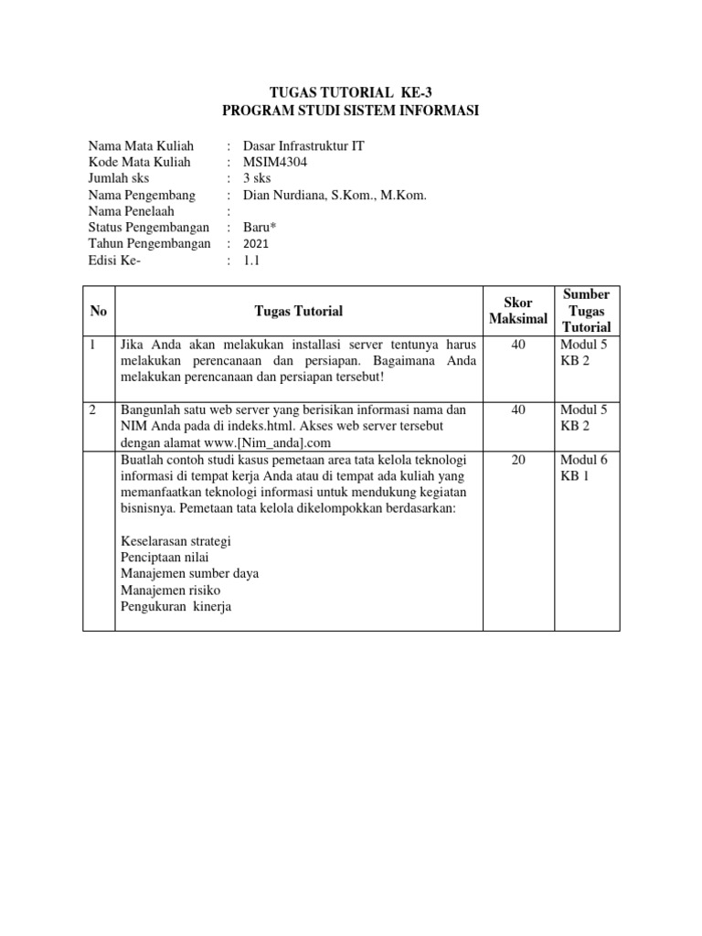 Tugas Tutorial Ke 3 | PDF