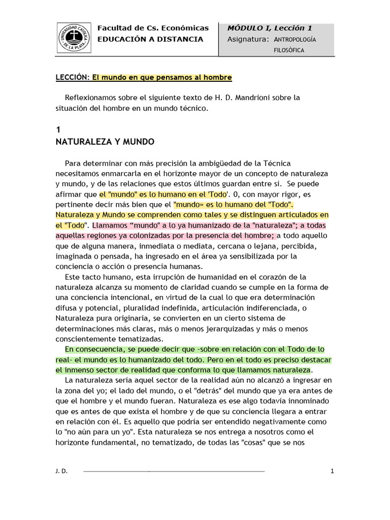An1 1 ElMundoEnQuePensamos1 | PDF | Conocimiento | Verdad