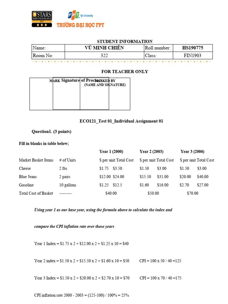 CPI and GDP Analysis for Economics Assignment | PDF | Comparative ...