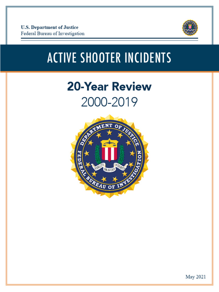 Active Shooter Incidents 20 Year Review 2000 - 2019 | PDF | Crimes | Crime & Violence