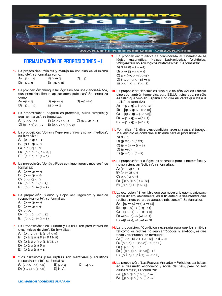 Raz Log (Formalización-I) | PDF | Lógica | Núcleo atómico