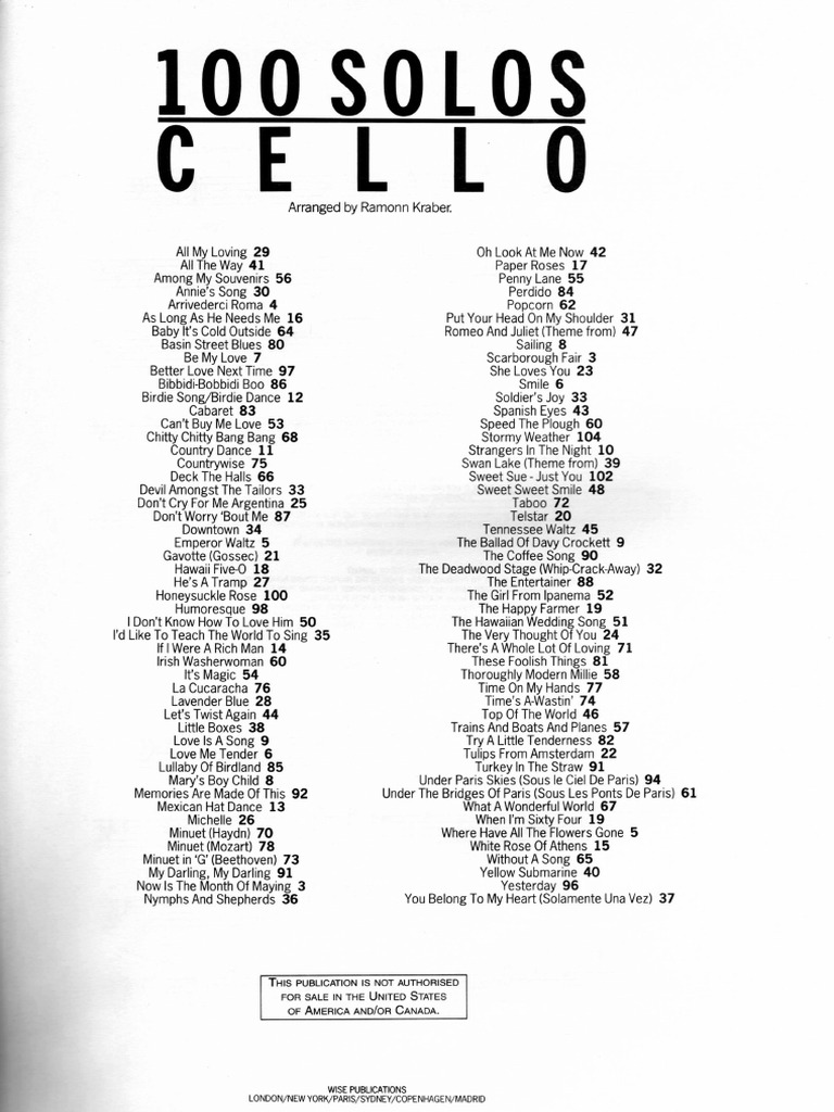 100 Solos Cello | PDF