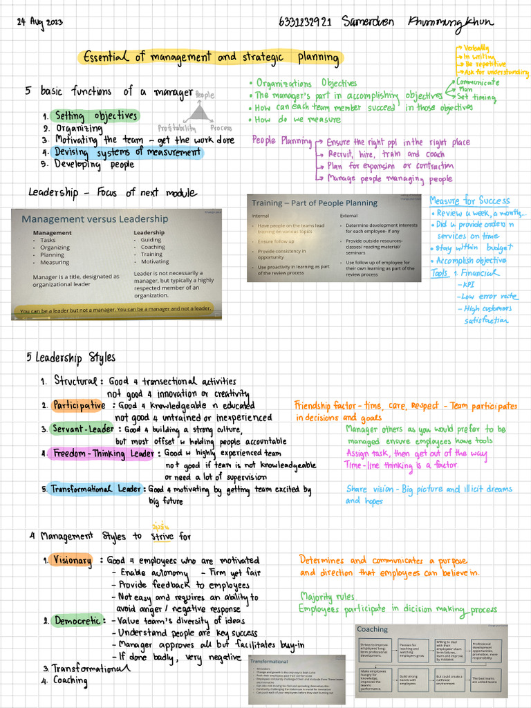 Essential of Management N Strategic Planning | PDF