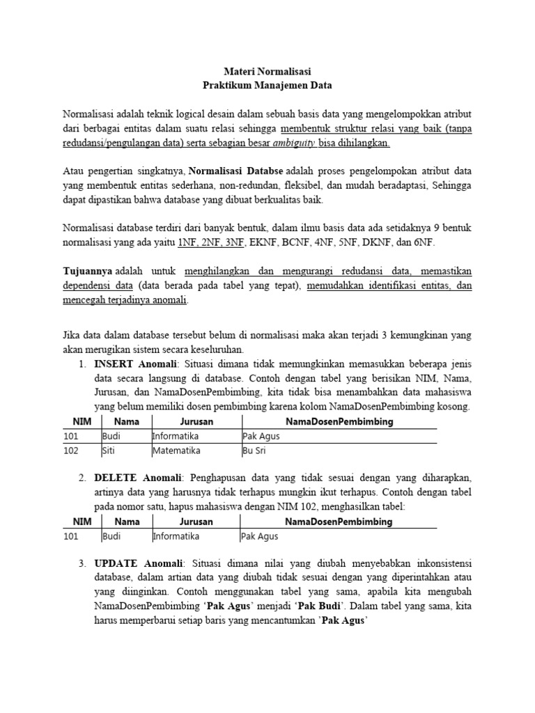 Materi Normalisasi | PDF