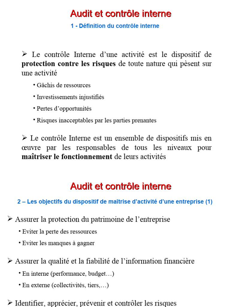 Audit Et Controle Interne | PDF | Contrôle interne | Audit