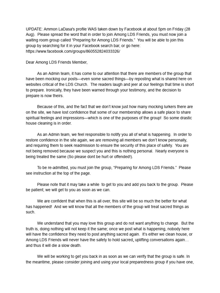 Dear Among LDS Friends Member | PDF