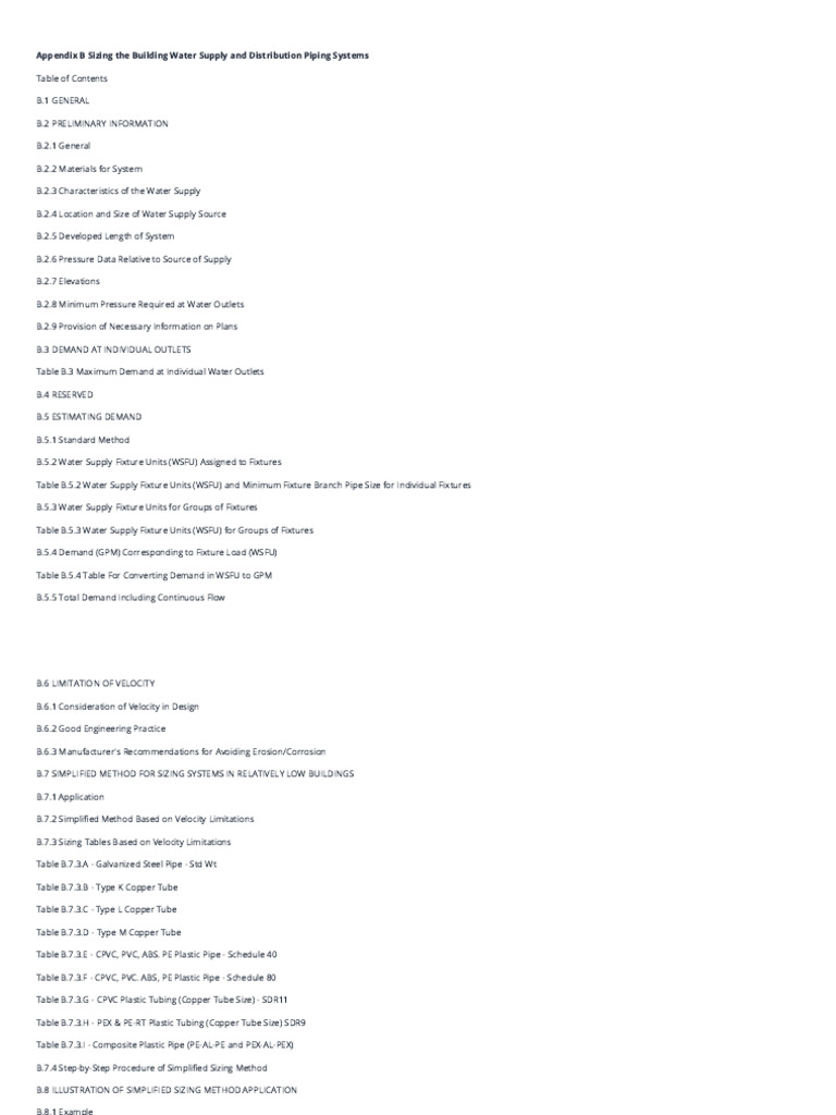 Appendix B - Sizing The Building Water Supply and Distribution Piping ...