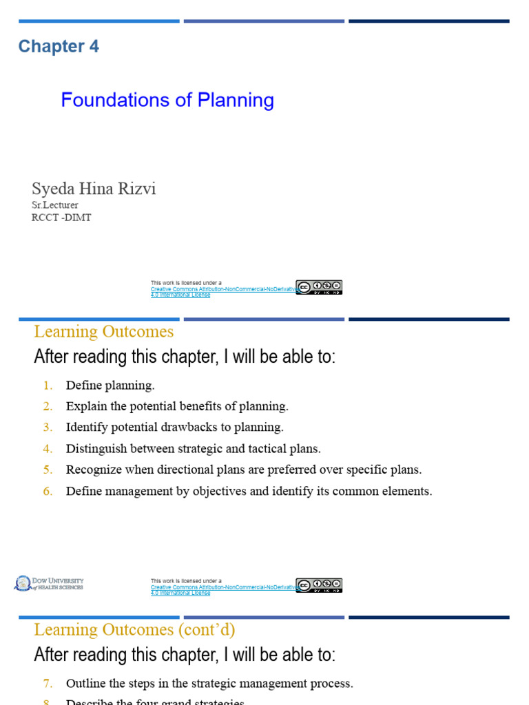 Foundations of Planning in Management | PDF | Goal | Strategic Management