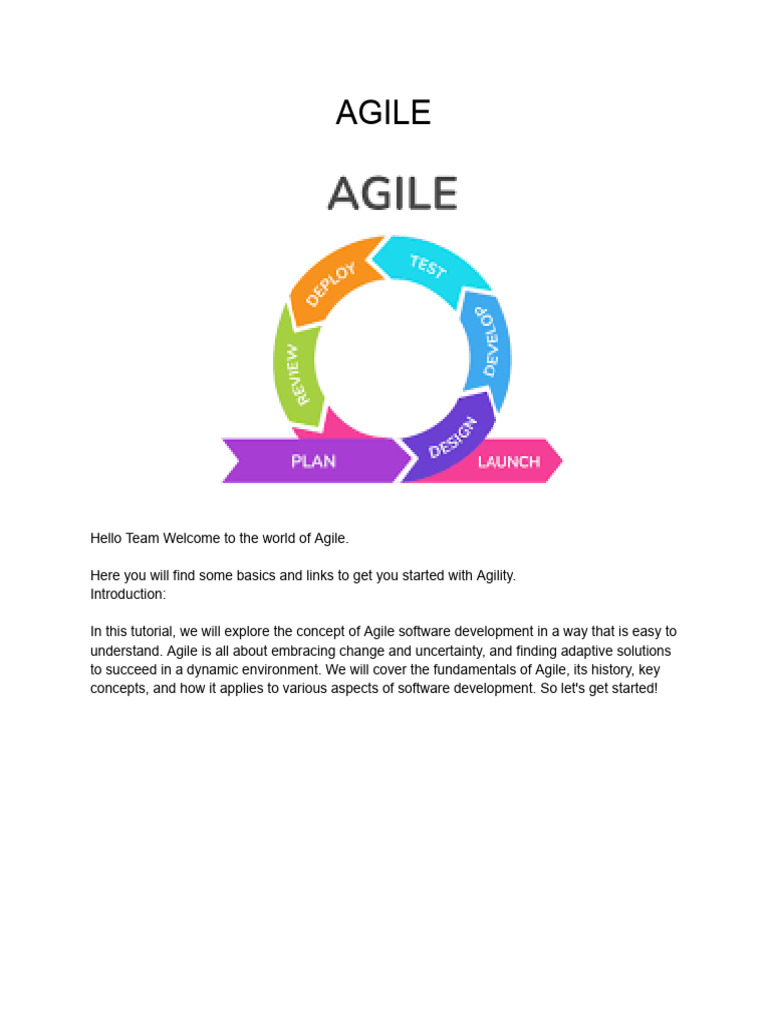 Welcome To The World of Agile | Download Free PDF | Agile Software ...