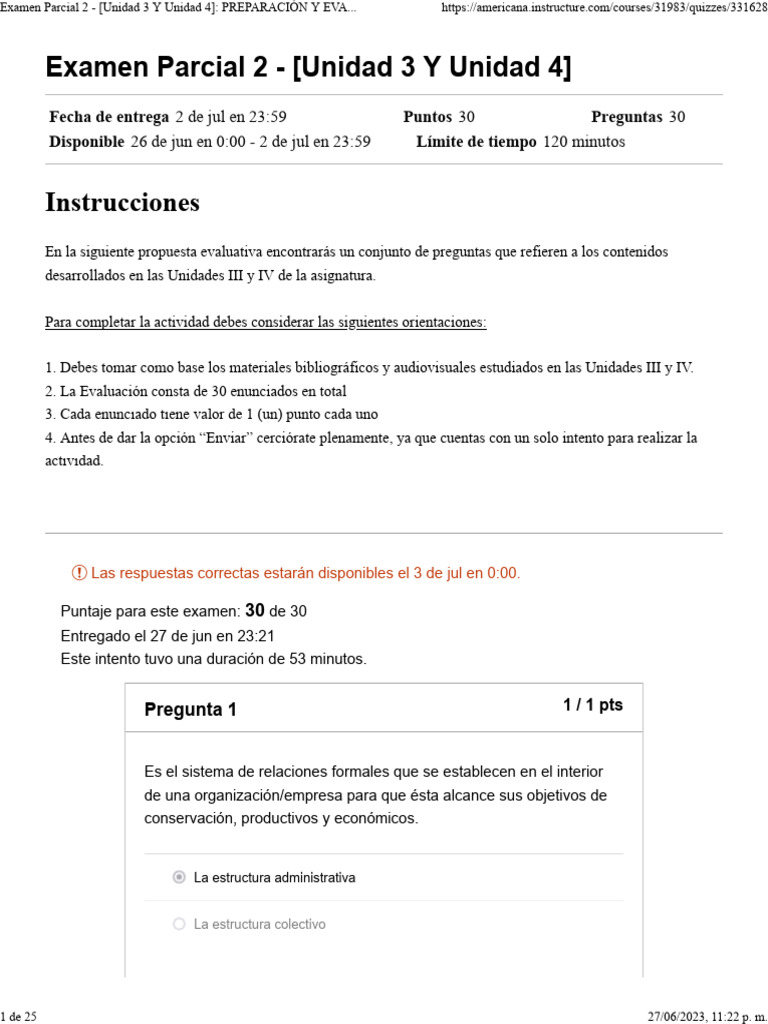 Examen Parcial 2 - (Unidad 3 Y Unidad 4) PREPARACIÓN Y EVALUACIÓN DE PROYECTOS | PDF ...