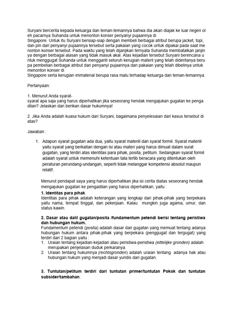 Tugas 2 (Hukum Acara Perdata) | PDF