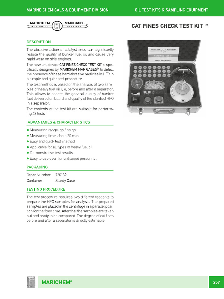 Cat Fines Check Test Kit | PDF