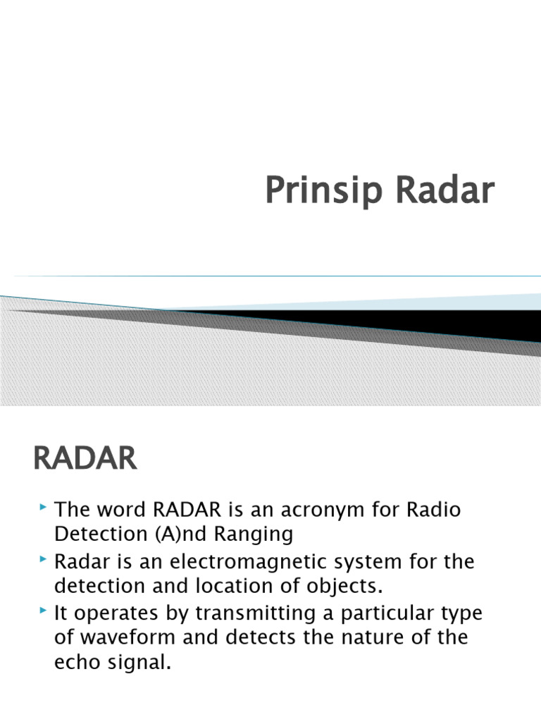 Prinsip Radar (1) | PDF | Radar | Transmitter