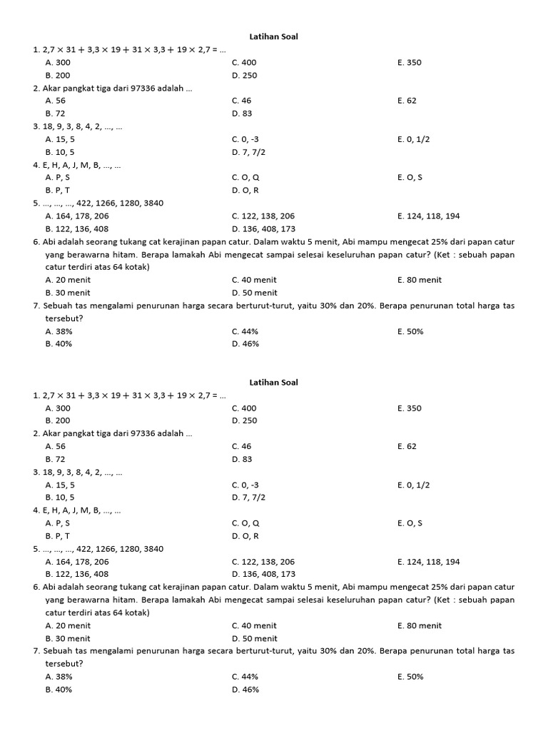 Latihan Soal TIU | PDF