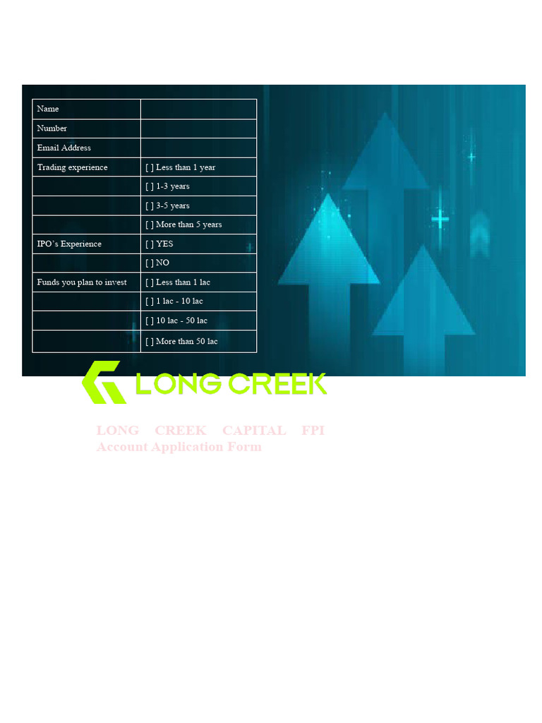 FPI Account Application Form | PDF