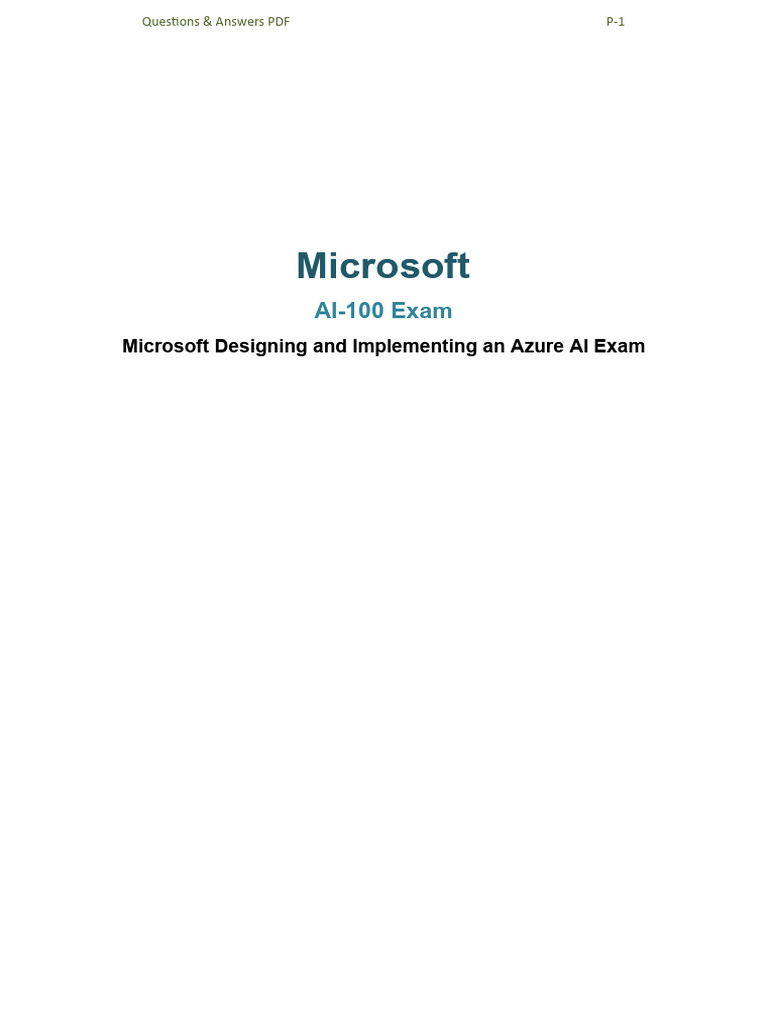 Ai 100 | PDF | Microsoft Azure | Databases