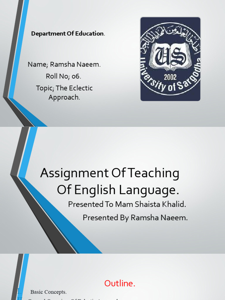 Roll No 06, Eclectic Approach. | Download Free PDF | Language Education | Liberal Arts Education