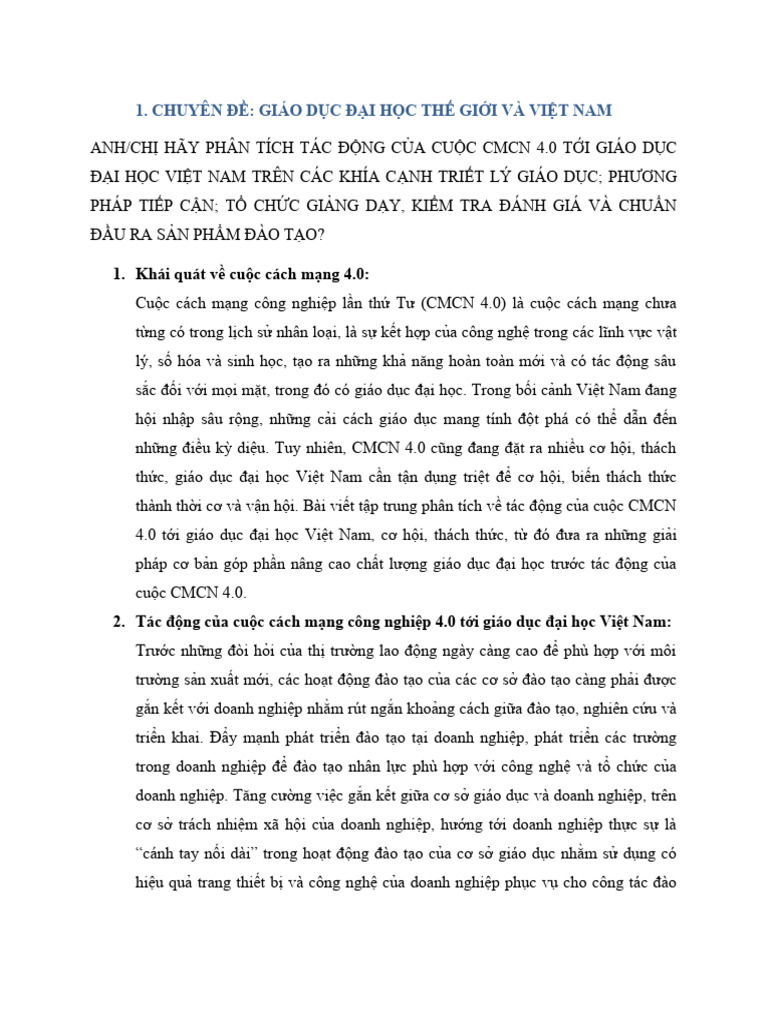 CMCN 4.0 Và Giáo D C | PDF