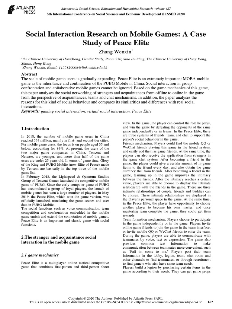 Social Interaction Research On Mobile Games A Case | PDF | Intimate ...