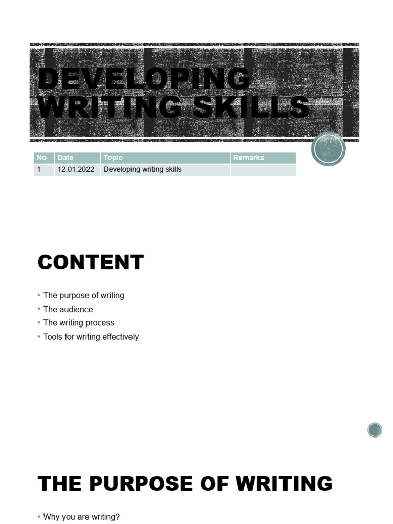 DEVELOPING WRITING SKILLS | PDF DEVELOPING WRITING SKILLS | PDF