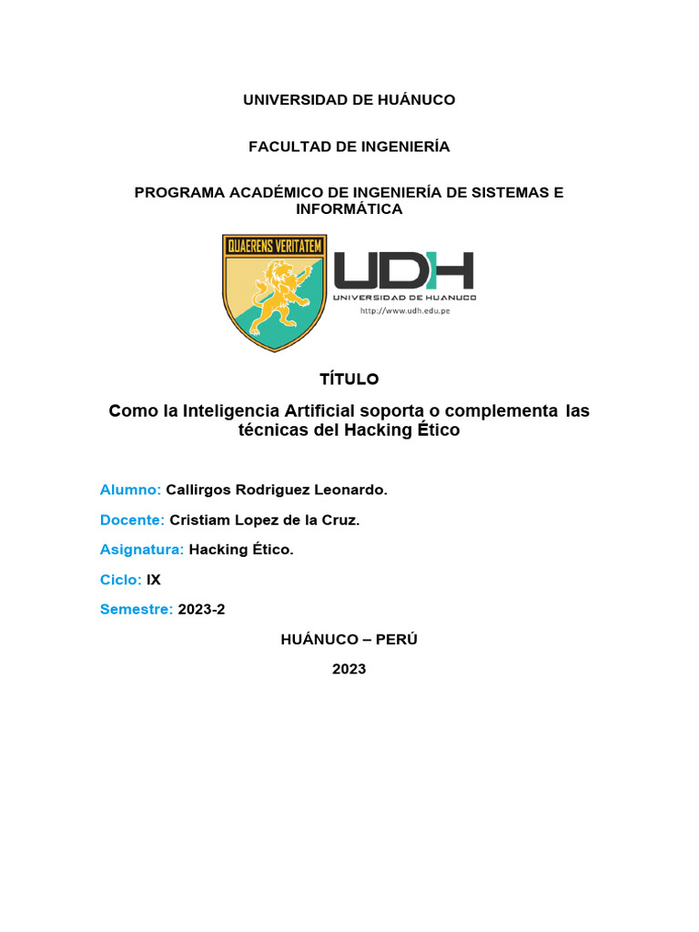 IA en Hacking Ético: Mejora de Seguridad | PDF