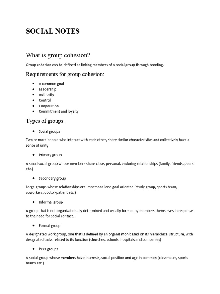 Understanding Group Cohesion in Social Studies | PDF | Marriage ...