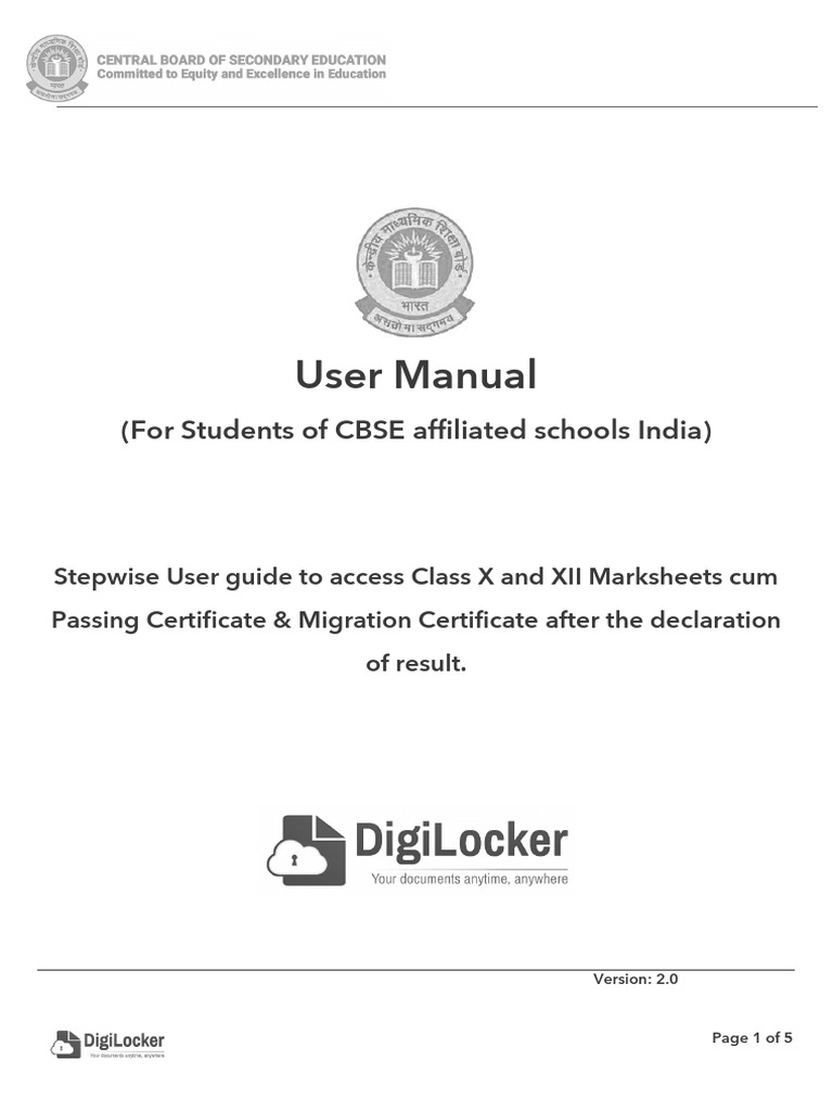 Student's Manual For Use of Digilocker | PDF | Cyberspace | World Wide Web