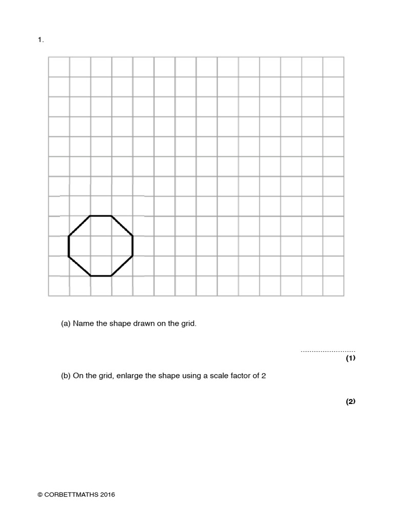 Y7 Math Unit 14.6 Enlarging Shapes Worksheet | PDF
