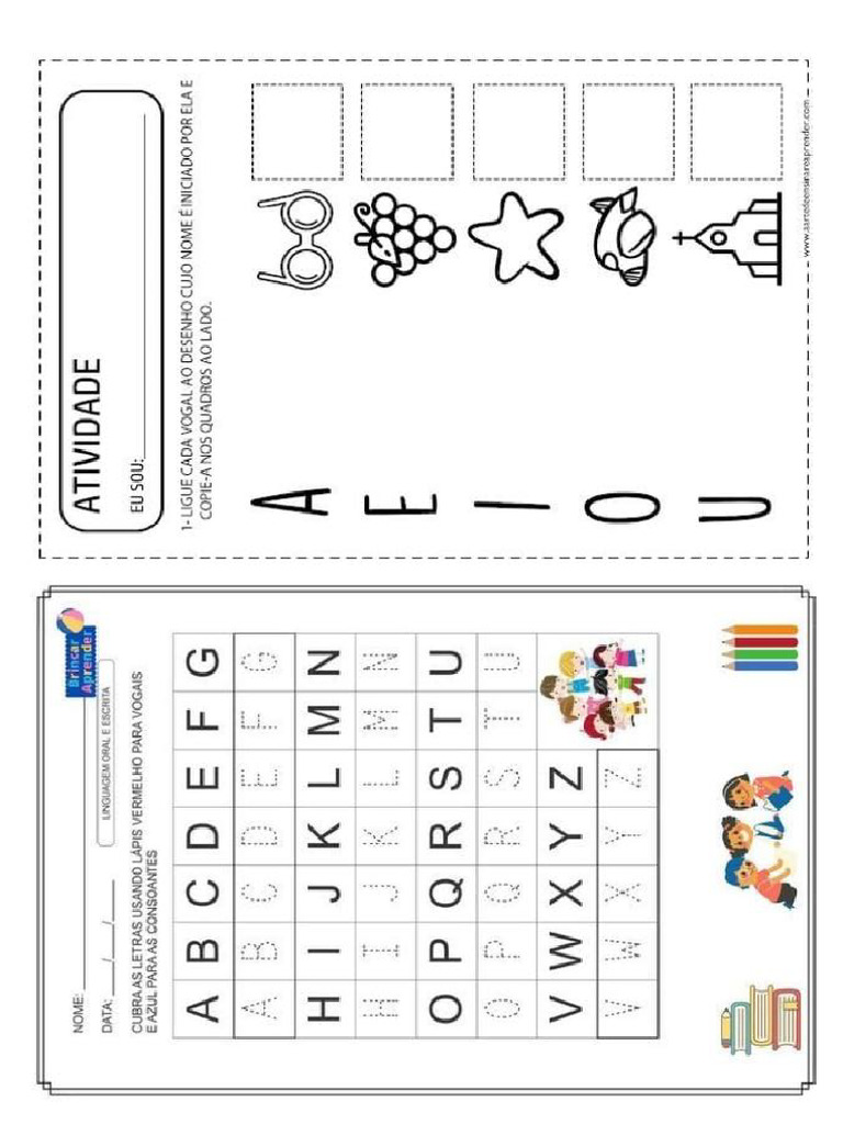 Atividades De Alfabetização Vogais Pdf