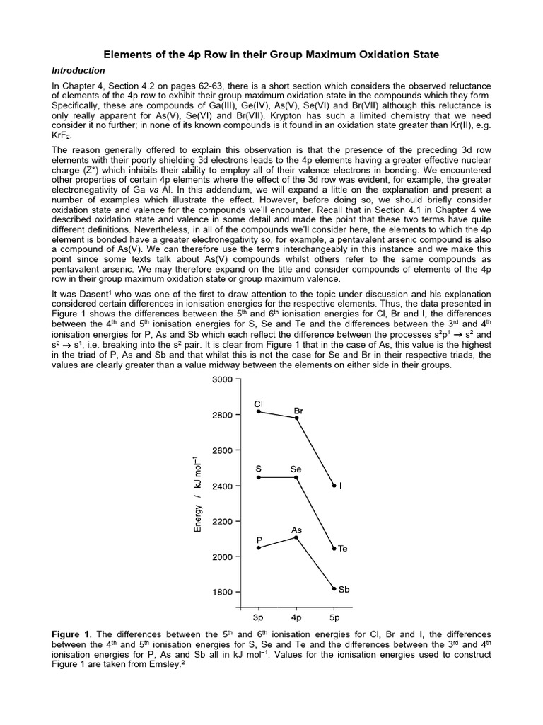 4p Row Elements' Oxidation States Explained | PDF | Valence (Chemistry ...