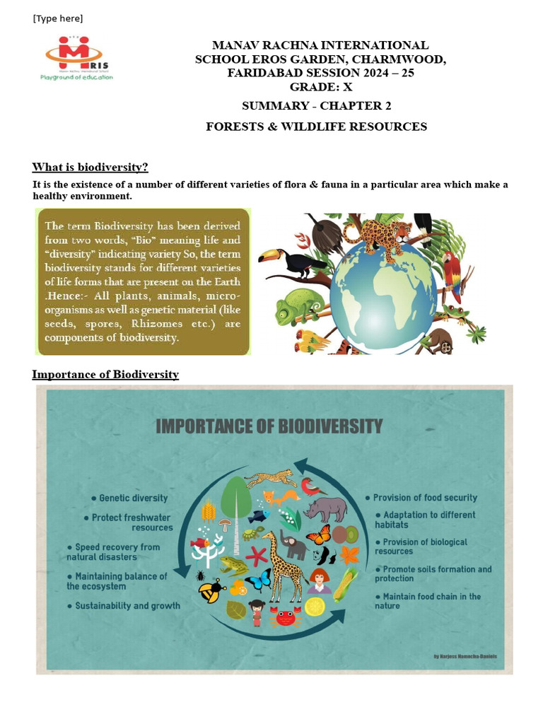 Class 10 Summary: Forests & Wildlife | PDF | Biodiversity ...