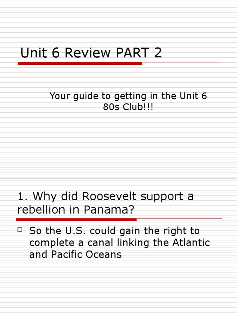 Unit 6 Review Part 2 | PDF | World War I | Franklin D. Roosevelt