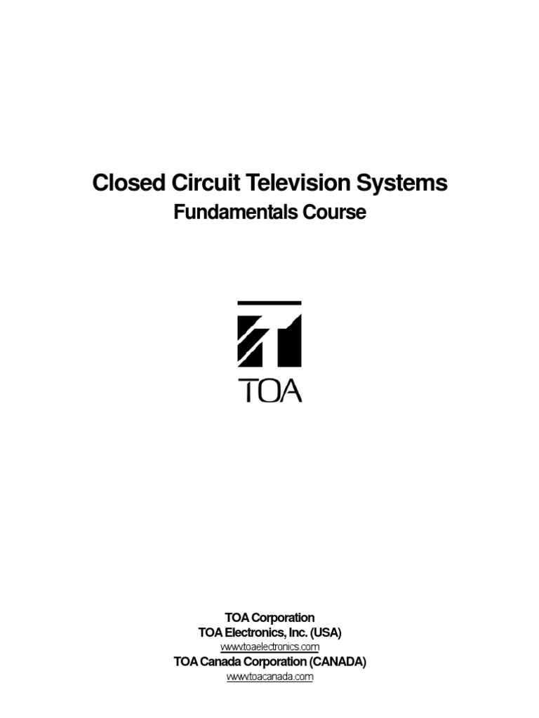 TOA CCTV Training Text | PDF | Video | Closed Circuit Television