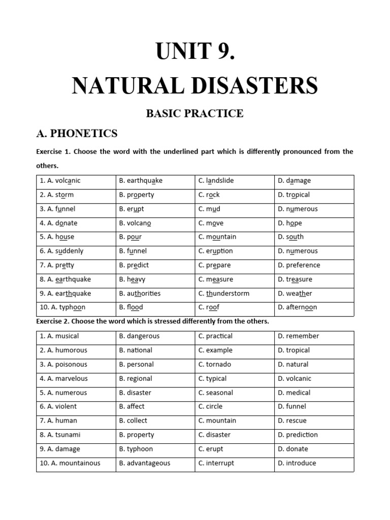 9. Unit 9. Natural Disasters | PDF | Tsunami | Natural Disasters