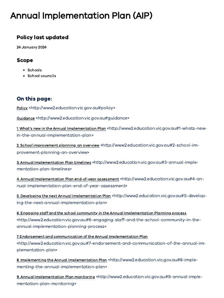 Annual Implementation Plan (AIP) | PDF | Strategic Planning | Teachers