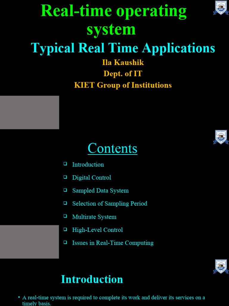 Real-Time Operating Systems Overview | PDF | Control Theory | Real Time ...