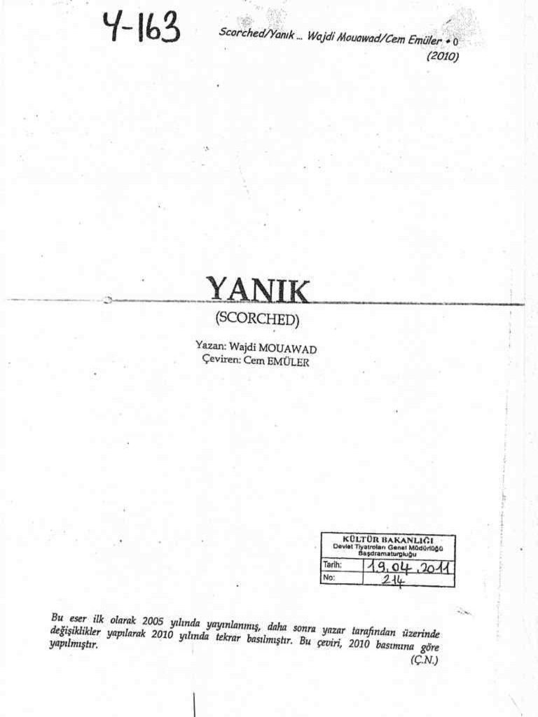 Wajdi Mouawad Yanık Pdf