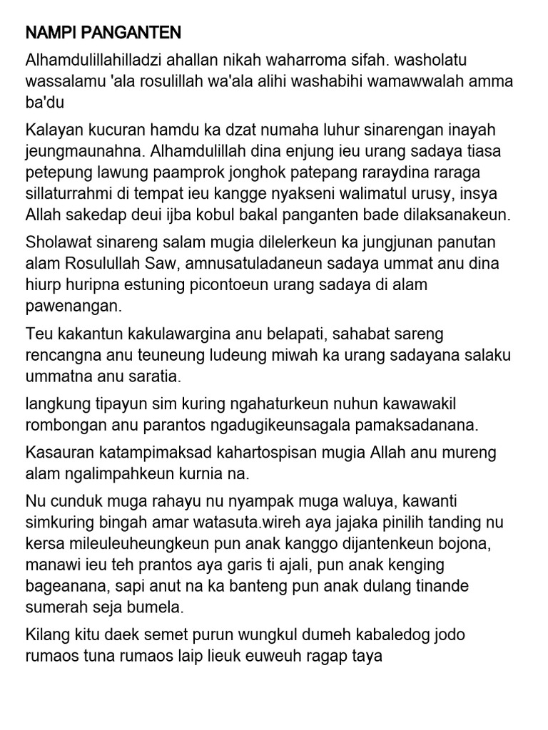 Seren Tampi Panganten | PDF