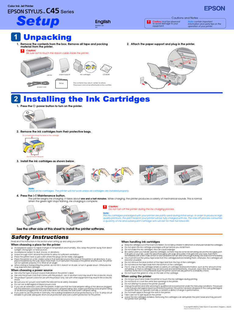 SC 45 Sug | PDF | Printer (Computing) | Ac Power Plugs And Sockets