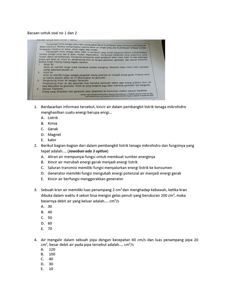 Latihan Soal | PDF | Sains & Matematika | Teknologi & Rekayasa