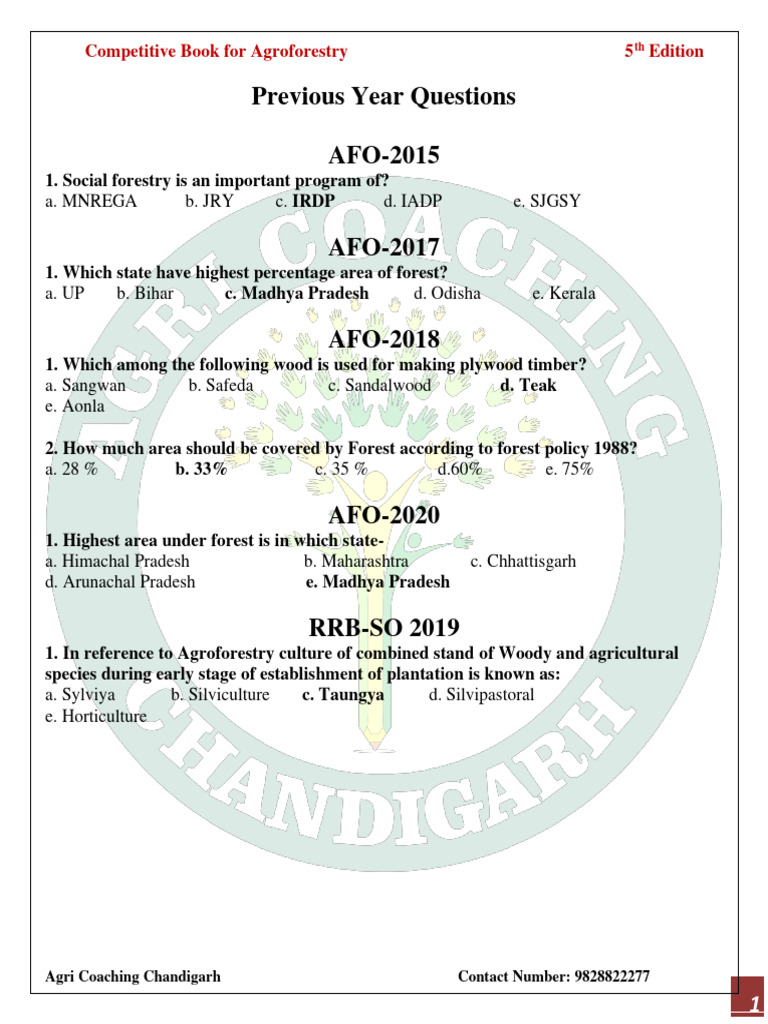 Forestry Notes | Download Free PDF | Forestry | Trees