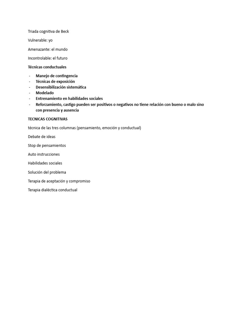 Triada Cognitiva de Beck | PDF