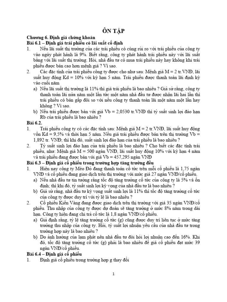 Ôn tập chương 5,6 TCDN | PDF