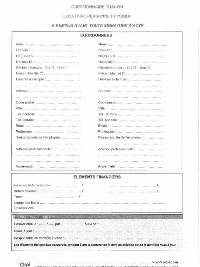 Fiche de Renseignements | PDF