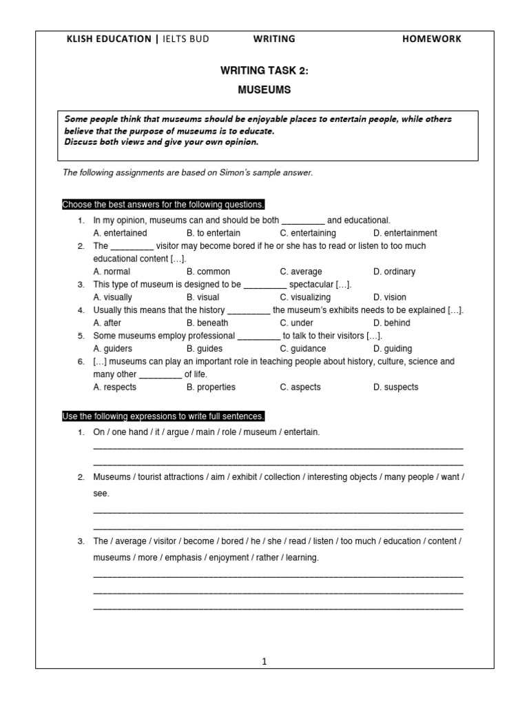 [W] Session 2.3 - Homework (History) | PDF | Museum | Essays