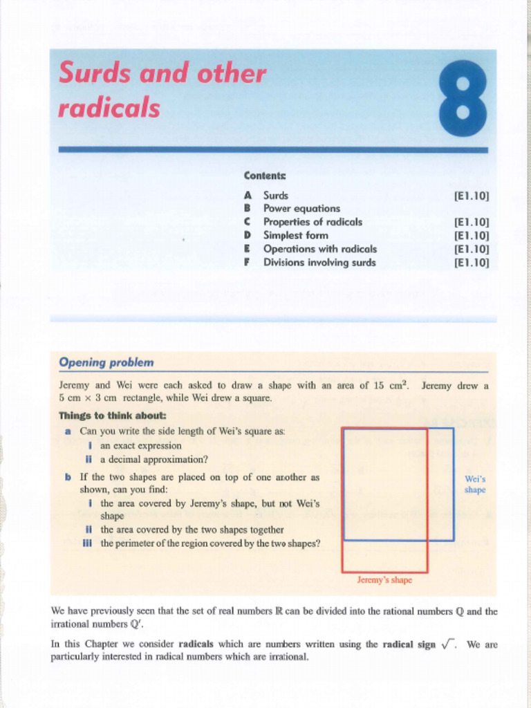8 Surds And Other Radicals Pdf