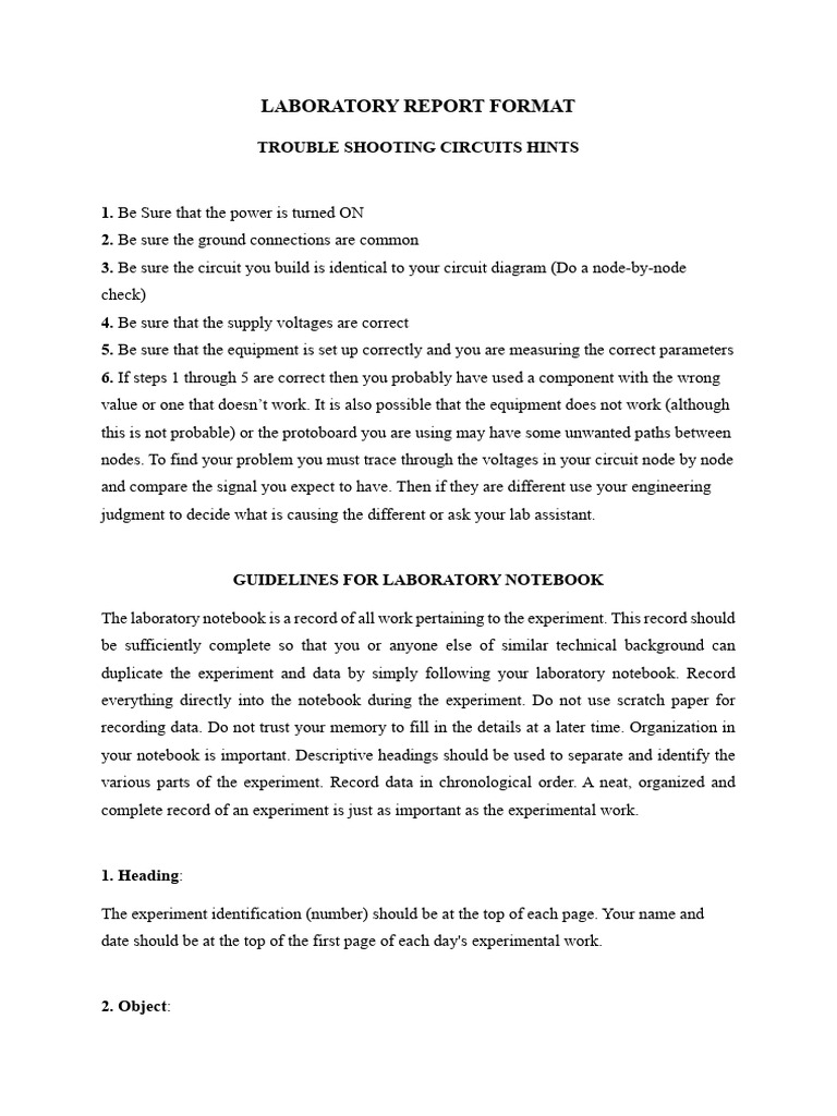 Laboratory Report Format - 085032 | PDF | Experiment | Data