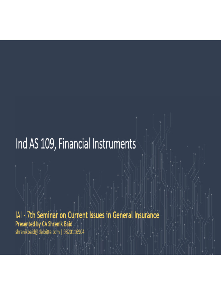 IFRS 9 (IND As 109) Standards and Principles and Their Implications On ...