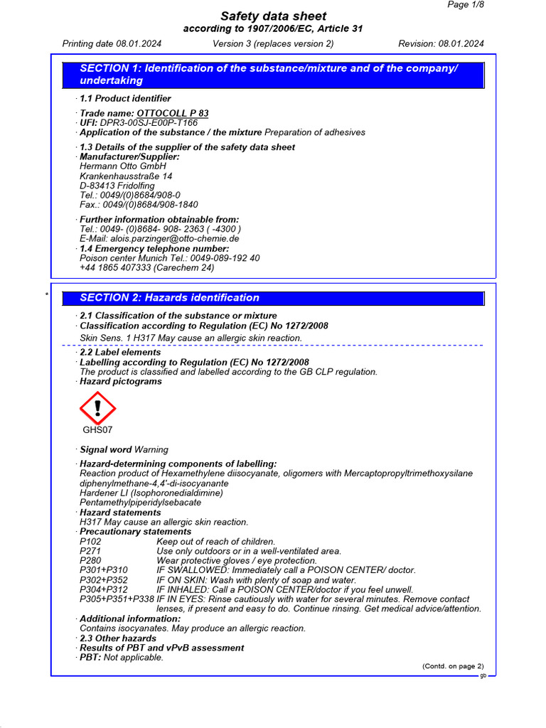 Msds p83 GB 1 | Download Free PDF | Toxicity | Dangerous Goods